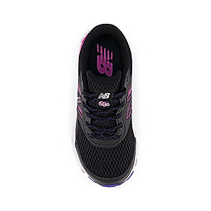 New Balance Kid's 680 V6 Lace-up Running Shoe, Black/Magenta Pop/Aura, 2 Little Kid