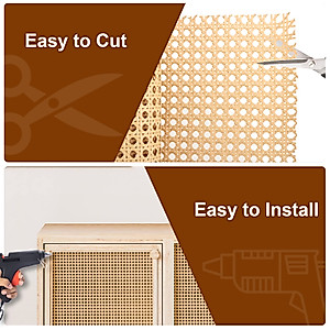 16" Width Cane Webbing, 3.3 Feet Cane Webbing Roll for Caning Project, Rattan Webbing, Caning Material for Chairs, Cabinet, Dresser, Furniture