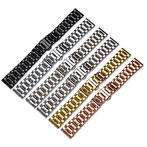 Niziruoup 22mm Stainless Steel Watch Band Universal Metal Watch Strap Smartwatch Replacement Band Men Women fit Most Traditional Watches, Stainless Steel, Gold