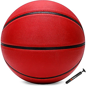 AND1 Fantom Rubber Basketball: Official Regulation Size 7 (29.5 inches) - Deep Channel Construction Streetball, Made for Indoor Outdoor Basketball Games,Burgundy
