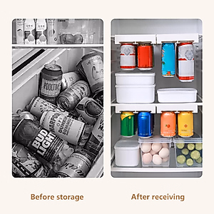 ariarly Soda Can Organizer for Refrigerator, Hanging Refrigerator Organizer Bins,Beverage Can Dispenser Holder, Soda Can Organizer for Freezer Cabinet Countertops Fridge Kitchen Organization