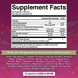 Vegan Collagen Boosting Gummies & Vegan Biotin Gummy Vitamins Bundle | Plant Based Supplement w/ Lysine Vitamin A, C, Alma Fruit Complex Supplement | Vitamins for Hair, Skin & Nail Health
