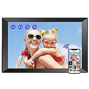 BIGASUO 14.1 Inch Large Digital Picture Frame with 1280x800 IPS HD Touchscreen, Built-in 16GB Storage WiFi Smart Photo Frame, Share Photos and Videos Remotely via APP, Auto-Rotate, Wall- Mountable