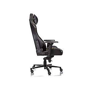 Luxe Ultra Max Gaming Chair and Desk Chair- Black Body with Black Side seat Panels and Gold Stitching