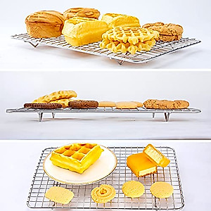 Cooling Rack For Baking, Aisoso Rack with 18/8 Stainless Steel Bold Grid Wire, Multi Use Oven Rack Fit Quarter Sheet Pan, Oven and Dishwasher Safe, 8.5 x 12 Inches