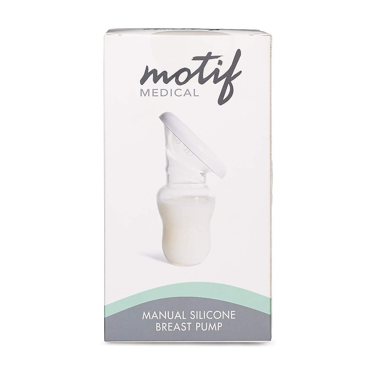 Motif Medical, Manual Silicone Breast Pump, 100% Food Grade Hand Breastmilk Pump for Breastfeeding Moms, Newborn Baby Essentials Clear