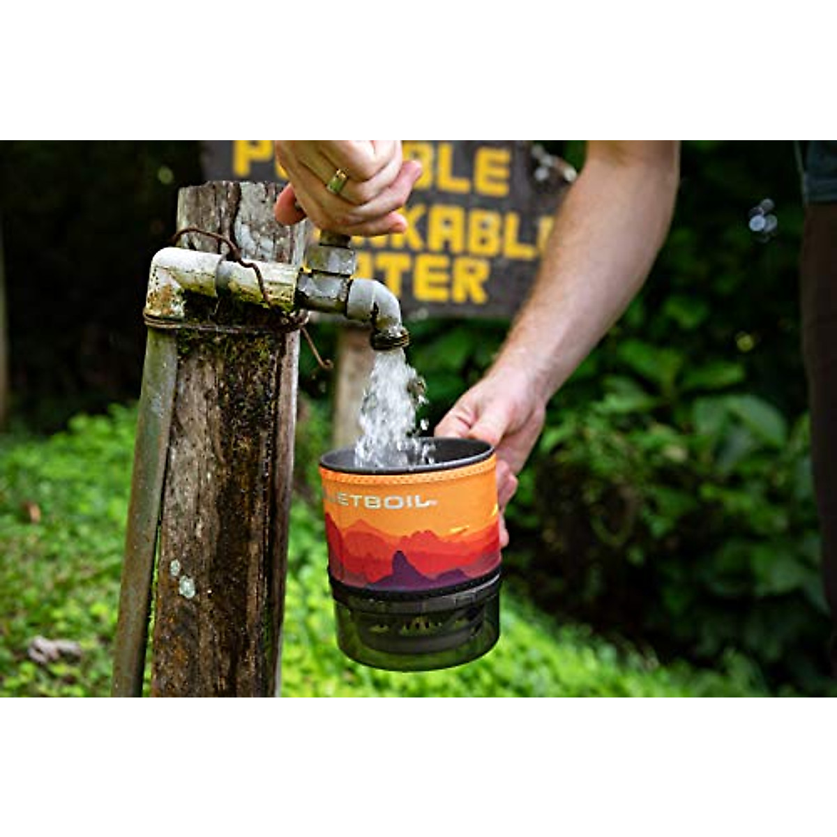 Jetboil MiniMo Camping and Backpacking Stove Cooking System with Adjustable Heat Control (Sunset)