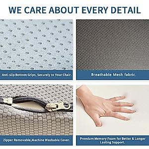 GAGAMOTEYA Memory Foam Seat Cushion for Desk Chair, Seat Cushion for Tailbone Pain Relief,Back Pain,Chair Cushion Support for Home, Office and Car Seat Driver, Black