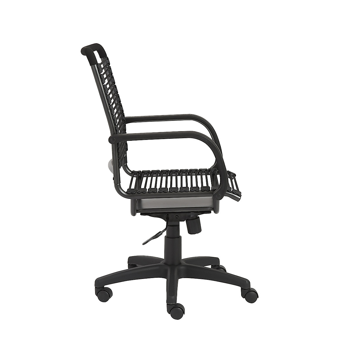 Euro Style Bungie High Back Adjustable Office Chair with Arms and Foam Top Cover, Black Bungies with Graphite Black Frame