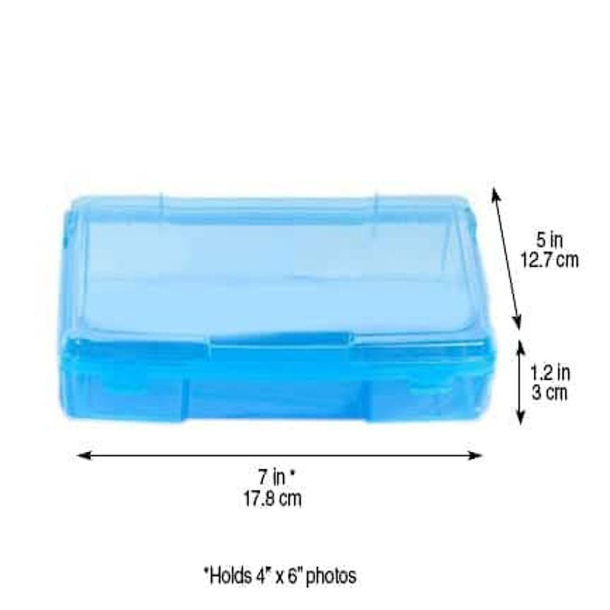Rainbow Plastic Photo & Craft Keeper Box by Simply Tidy - Acid Free Container Includes 16 Cases and Holds Up to 1,600 Photos - Bulk 8 Pack