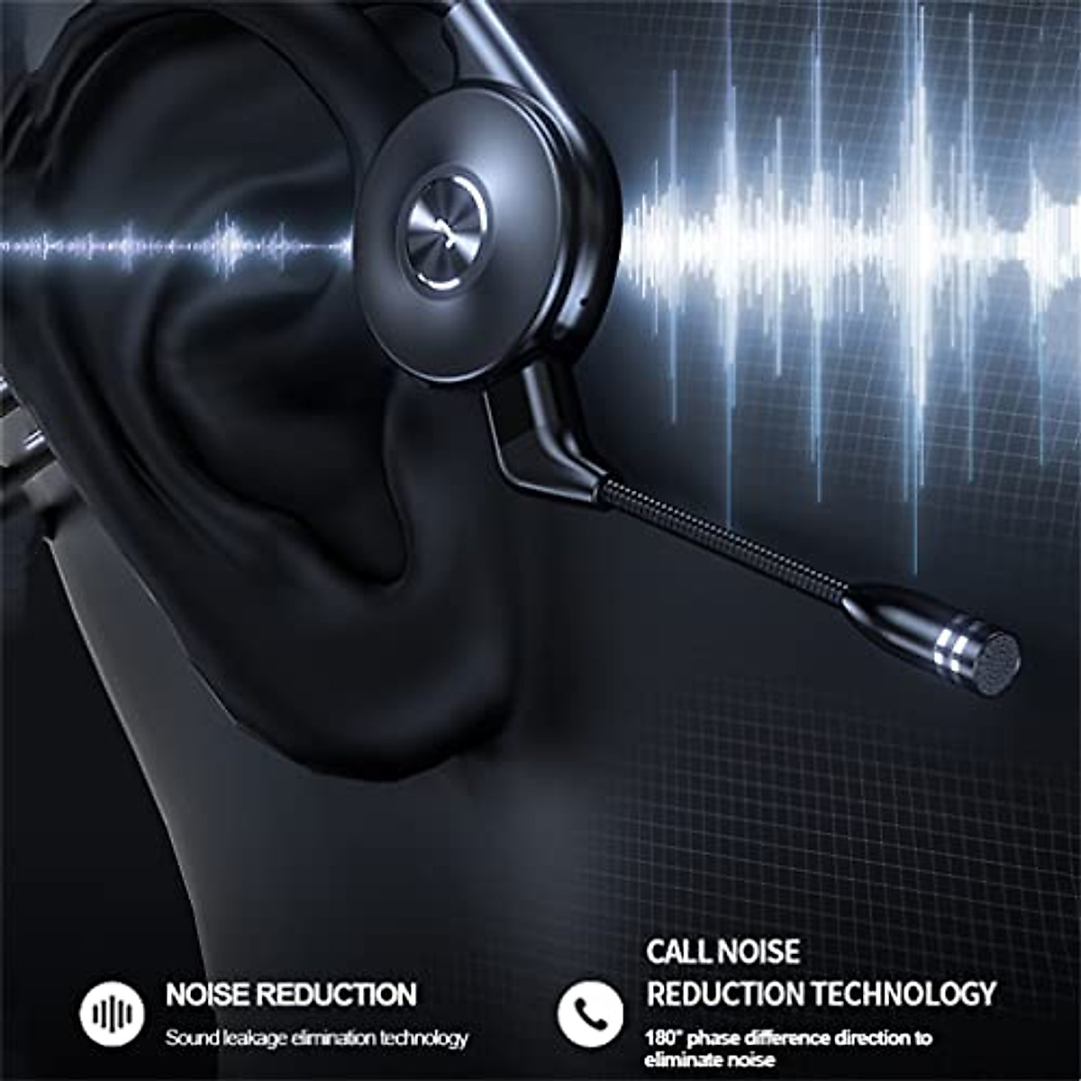 Bone Conduction Headphones Wireless Bluetooth Headset, Open Ear Stereo Music Sweat Resistant Answer Phone Call, for Game, Office, Home,Pink