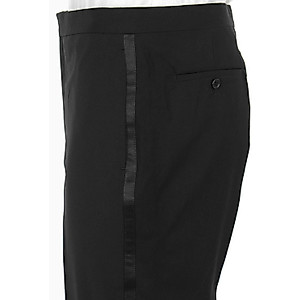 New Mens 5 Piece (5pc) Complete Single Breasted Black Tuxedo Suit, 44 Regular