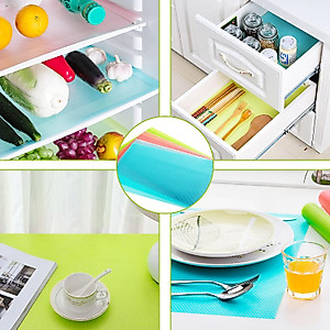 Refrigerator Mats 12 Pack,Washable Fridge Mats Pads 17.7"x11.4" Waterproof Refrigerator Liners for Shelves,Table Mats Shelf Liners