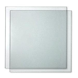 STORE FIXTURES DIRECT Square Tempered Glass Panels for Glass Cube or Shelving Displays, Clear Transparent Glass, 12" W x 12" L x 3/16" Thick, 2 Pack