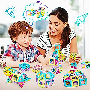 Cameparck Magnetic Tiles Toys for 3 4 5 6 7 8+ Year Old Boys Girls Upgrade Macaron Magnetic Blocks Building Set for Toddlers STEM Creativity Inspirational Recreational Educational Conventional