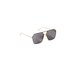 Bottega Veneta Oversized Geometric Aviators, Gold/Gold/Grey, One Size