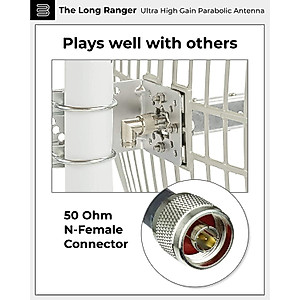 Bolton Long Ranger | New Parabolic Antenna - up to 20 Miles Range | High gain Cellular/WiFi Antenna up to +28 dB | All Cell Bands LTE,4G,5G,3G, WiFi 2.6/5 GHz WiFi 6 (Renewed)