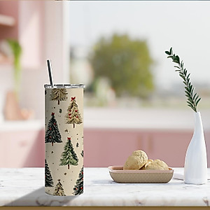 Medpol rustic christmas theme insulated tumblers coffee cup Gift，rustic christmas theme Drinking Glasses-Tea Cup-Coffee Mug tumbler with lid and straw 20 oz insulated tumbler cups