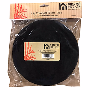 Natural Home Set of 2 Replacement Compost Filters, 7 Inch Diameter for 1.3 Gallon Bins - 3-Pack (6 Filters in Total)