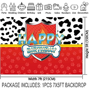 Yriujul 84x60inch Red Dog Paw Birthday Backdrop for Boy Girls Party Decorations Photography Background Photo Banner Booth Props
