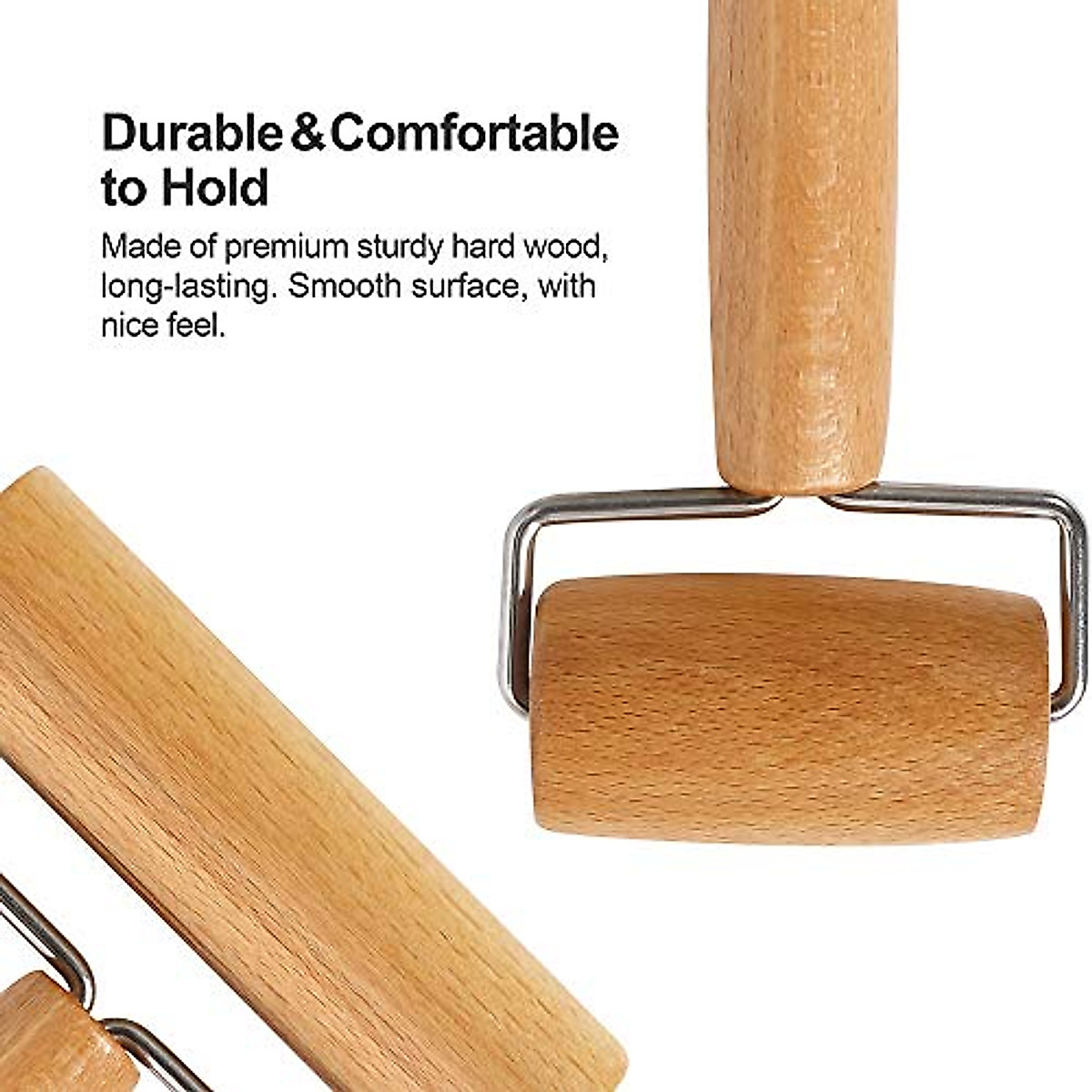 LEOBRO 5D Diamond Painting Tools Wooden Roller, 2 in 1 Design Wooden Roller for Diamond Painting Rhinestone Embroidery, Craft Clay, Ceramic & Pottery Clay