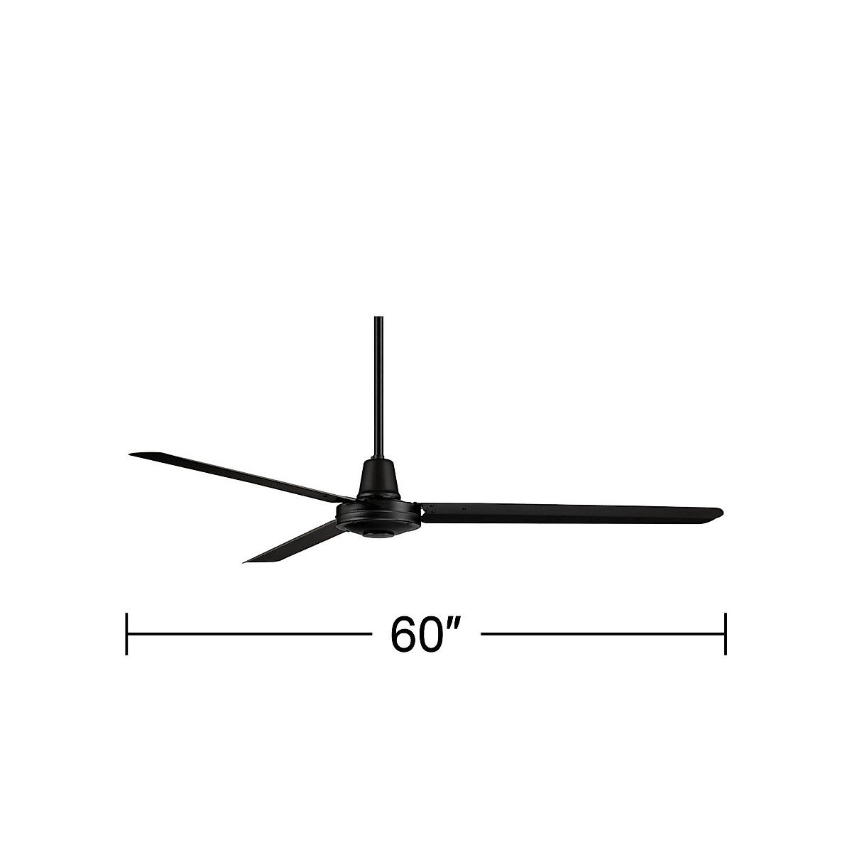 Casa Vieja 60" Turbina DC Industrial Rustic Farmhouse 3 Blade Indoor Outdoor Ceiling Fan with Remote Control Matte Black Damp Rated for Patio Exterior House Home Porch Gazebo Garage Barn