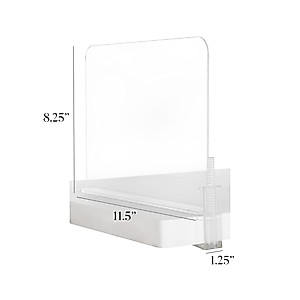 Richards Homewares Acrylic Shelf Dividers - Purse, Sweaters Organizer for Closet - Clear Separators Closet Shelf Organizer - 8 Pack Adjustable up to 2.5” Thick
