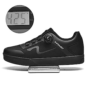 SANDUGO MTB Mountain Bike Cycling Shoes for Men,2 Bolts Suitable All SPD Pedals(XC/AM), Compatible with Peloton Lightweight and Comfortable,Black US 9.5