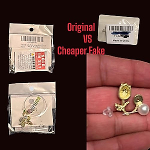 Tulip Pearl Stud Earrings Jewelry 14K Gold Plated Oil Drop Pearl Pink Flower Earrings Women by EONLINE