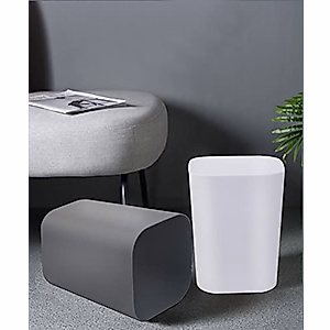 Bathroom Trash Can,Gereen 2 Gallon Small Trash Can,Square Trash Bin Wastebasket for Bathroom Bedroom Kitchen Countertop Under Sink (Pack of 2, White+Gray)