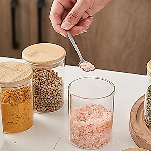 Glass Food Storage Containers 12 Packs (8oz), Airtight Glass Food Jars with Bamboo Wooden Lids, Canister Set for Kitchen Counter, Pantry Organization Jar for Sugar Flour Cereal Candy Cookie Coffee