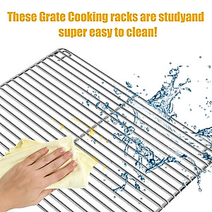 Hisencn Cooking Grate for Masterbuilt Smoker 30 Inch, 4 PCS 13.3" x 13.6" Smoking Racks for Masterbuilt Propane Smoker 20051311, MB20052318, Masterbuilt Pro Smoker MB26050412 with Cooking Rack Support