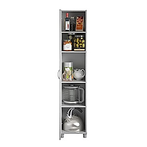 Pemberly Row Transitional 16" Utility Storage Cabinet in Dove Gray