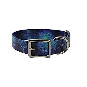 Dutch Dog Amaterdam Waterproof Dog Collar Van Gogh Cypress & Stars, 13-19", Blue, Green, Yellow