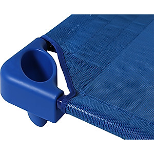 Sprogs Heavy Duty Childrens Standard 52" L Stackable Daycare Cots, SPG-021-5, Blue (Pack of 6) & Standard Kids Cot Sheet for Stackable Cots SPG-AUH1040-SO (Pack of 12), White