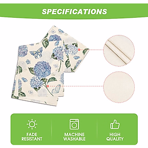 Artoid Mode Hydrangea Butterfly Summer Table Runner, Seasonal Spring Holiday Kitchen Dining Table Decoration for Home Party Indoor 13x72 Inch