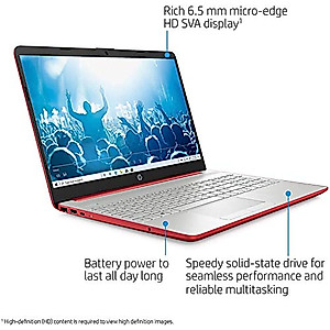 HP Pavilion 15.6" HD Laptop Computer, Intel Pentium Processor, 8GB RAM, 128GB SSD, Webcam, USB-C, HDMI, Ethernet RJ-45, WiFi, Includes 1-Year Microsoft 365, Windows 11 S, Scarlet Red, TiTac Card