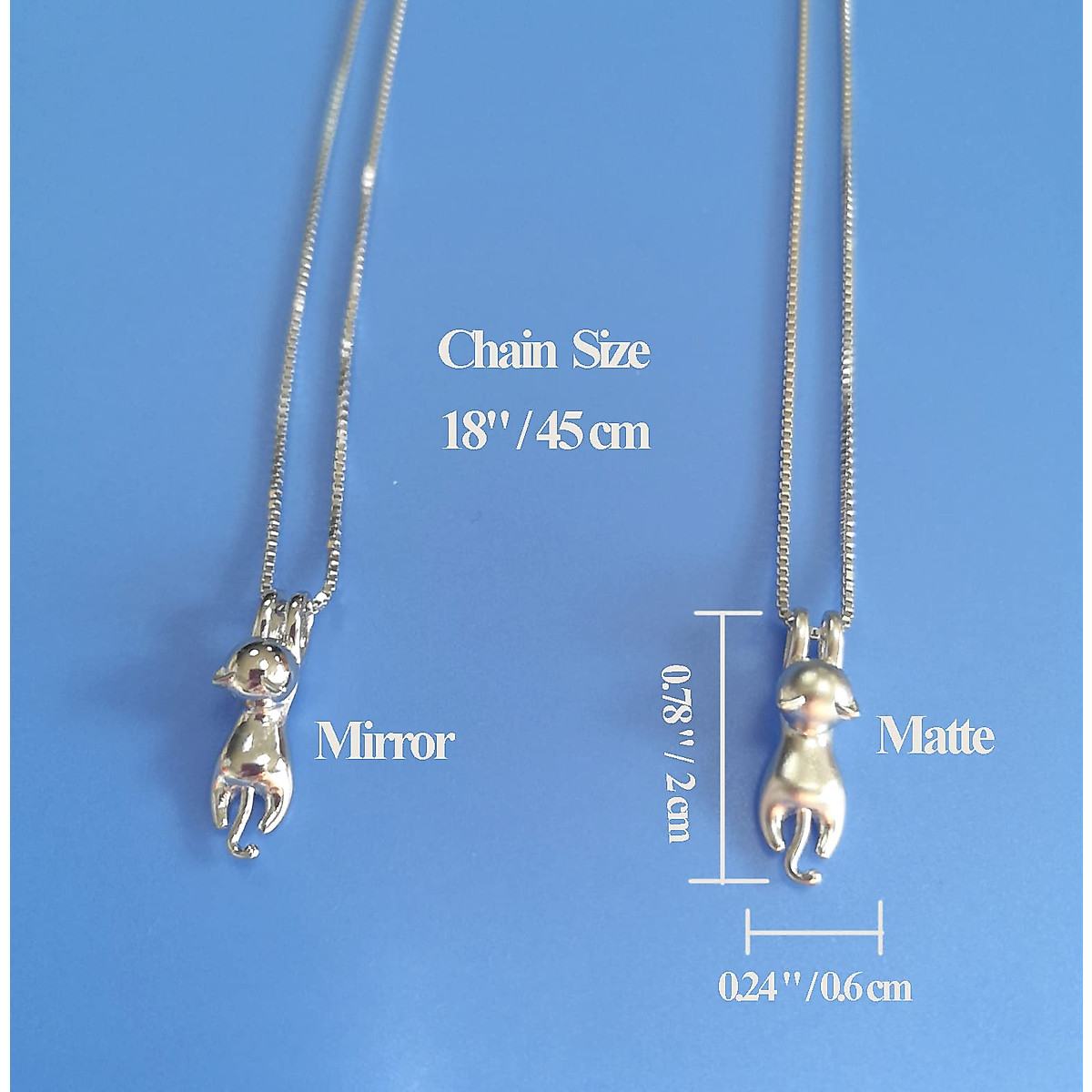 Step Forward Cat Necklaces for Women Sterling Silver: Cute Furry Cat Pendant Necklace for Female Pet Lovers, Mother's Day Birthday Graduation Christmas Gifts Jewelry