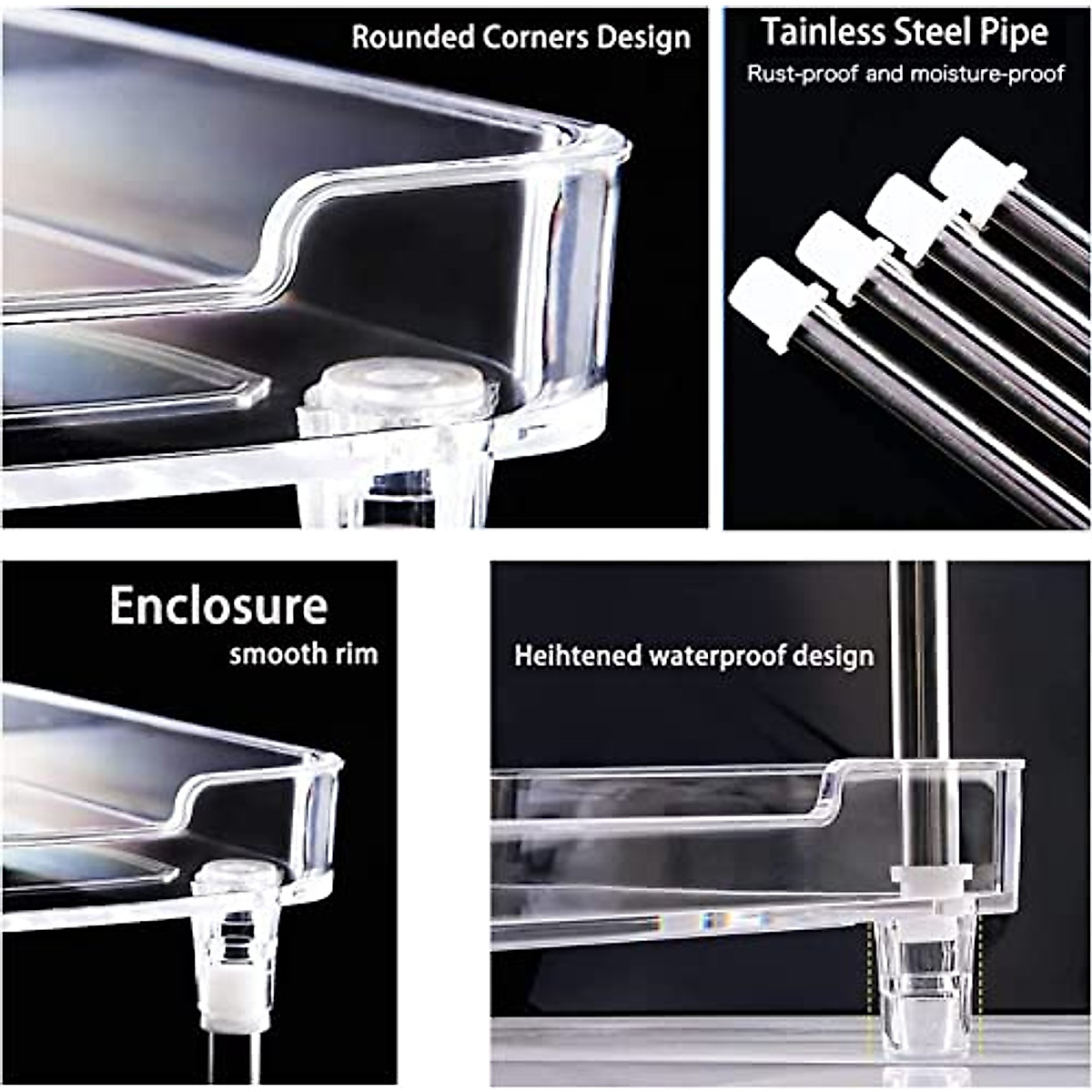 Bathroom Organizer Countertop, 3 Tier Acrylic Vanity Tray, Counter Makeup Organizer for Skincare Cosmetics, Multi-Functional Organizer for Bathroom Kitchen (3 Tier)