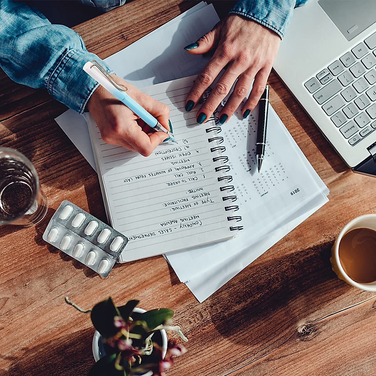 WRITECH Liquid Ink Rollerball Pens Pack of 8, Quick Dry No Bleed Roller Pens 0.5mm Black Pens for Writing, Taking Notes, Journaling & Sketching (Gradient)