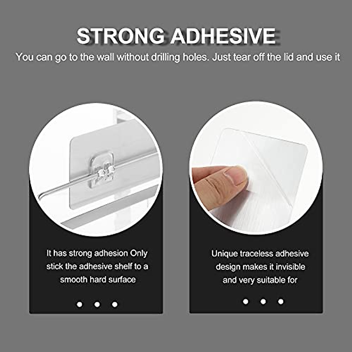 ULTNICE Stainless Steel Floating Wall Shelves Wire Wall Basket Spice Rack Self Adhensive Plant Stand Shower Caddy Hanger for for Home Kitchen Decor Silver 25cm