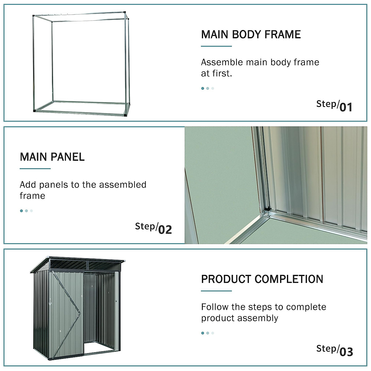 Storage Shed, 5X 3FT Outdoor Storage Shed,with Hinged Door Padlock Utility Tool Shed Storage House, for Backyard Garden Patio Lawn (Grey)