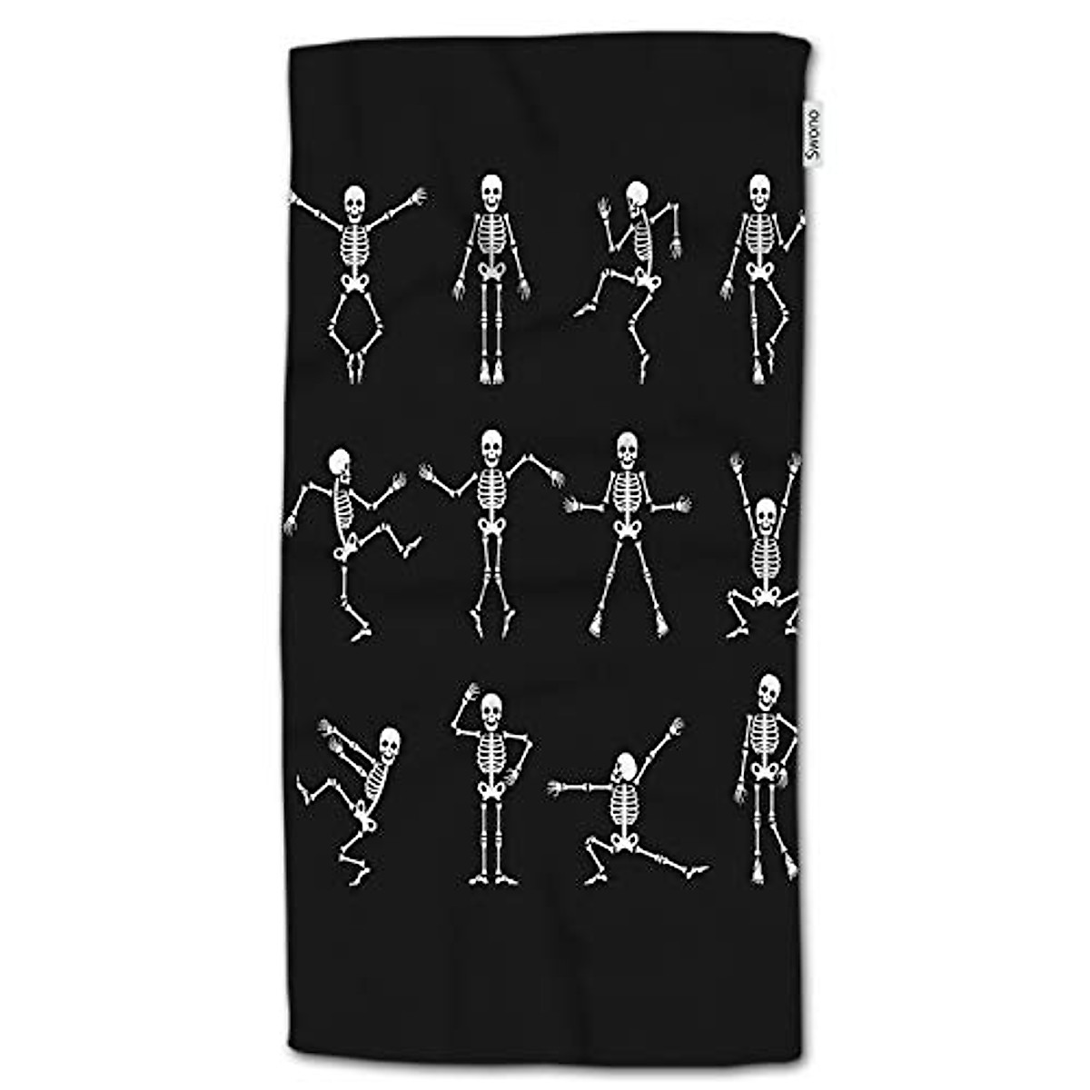 HGOD DESIGNS Skeleton Hand Towels,Funny Cartoon Dancing Skeleton Body 100% Cotton Soft Bath Hand Towels for Bathroom Kitchen Hotel Spa Hand Towels 15"X30"
