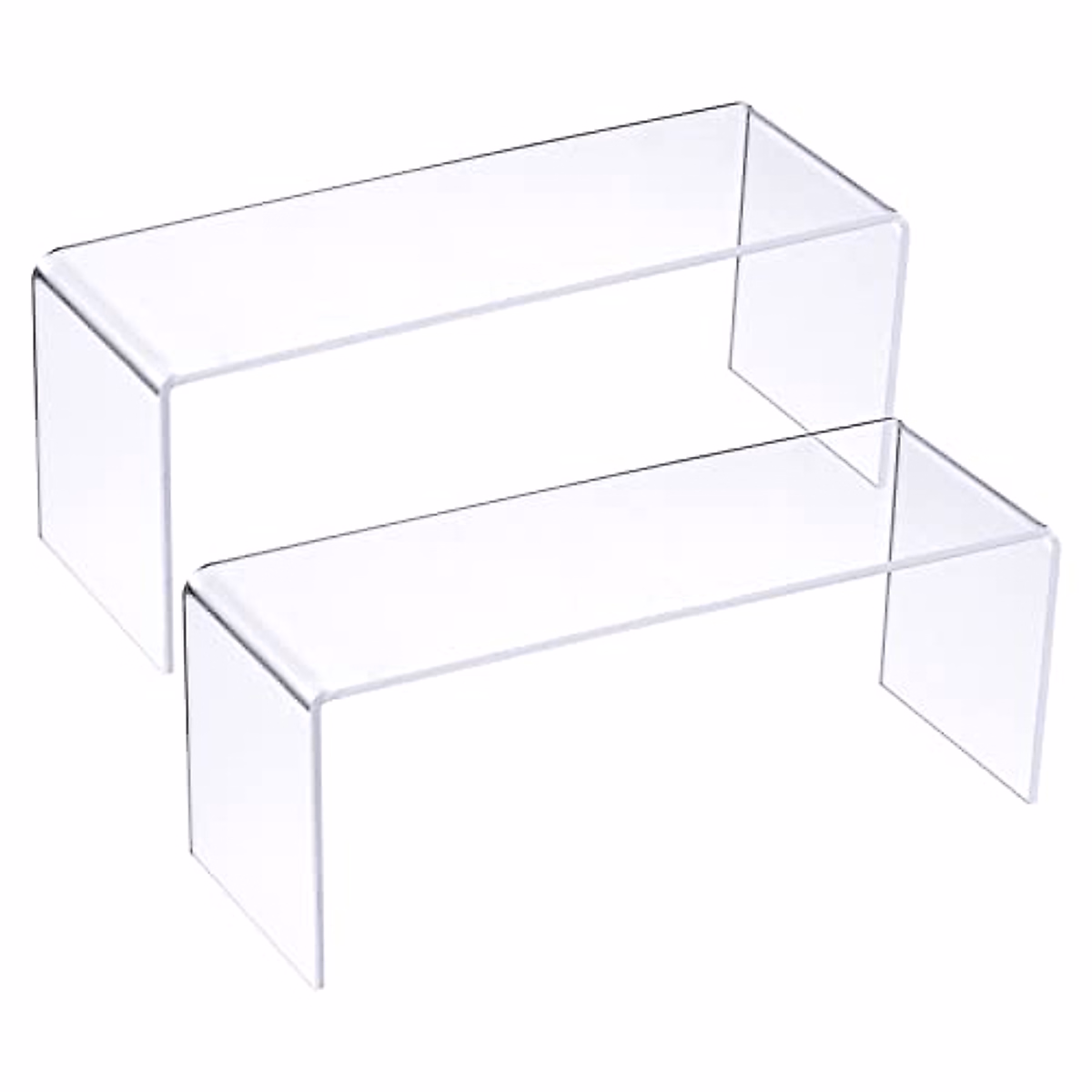 uxcell Shoes Display Stand Rack, 220x80x85mm Acrylic Storage Shelf Holder Clear 2 Pcs