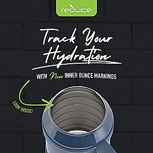 Reduce 50 oz Tumbler with Handle - Vacuum Insulated Stainless Steel Desk Mug with Sip-It-Your-Way Lid and Straw - Keeps Drinks Cold up to 36 Hours - Sweatproof, Dishwasher Safe - OG Mineral Blue