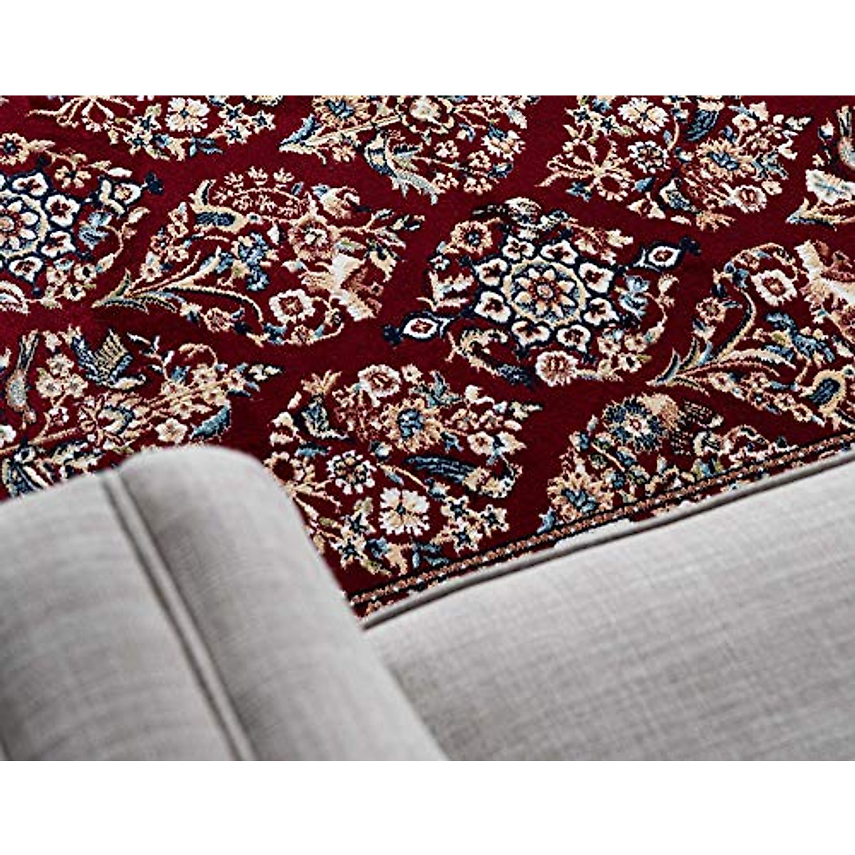 Unique Loom Narenj Collection Classic Traditional Textured Repeat Design Area Rug, 5' 0" x 8' 0", Burgundy/Tan