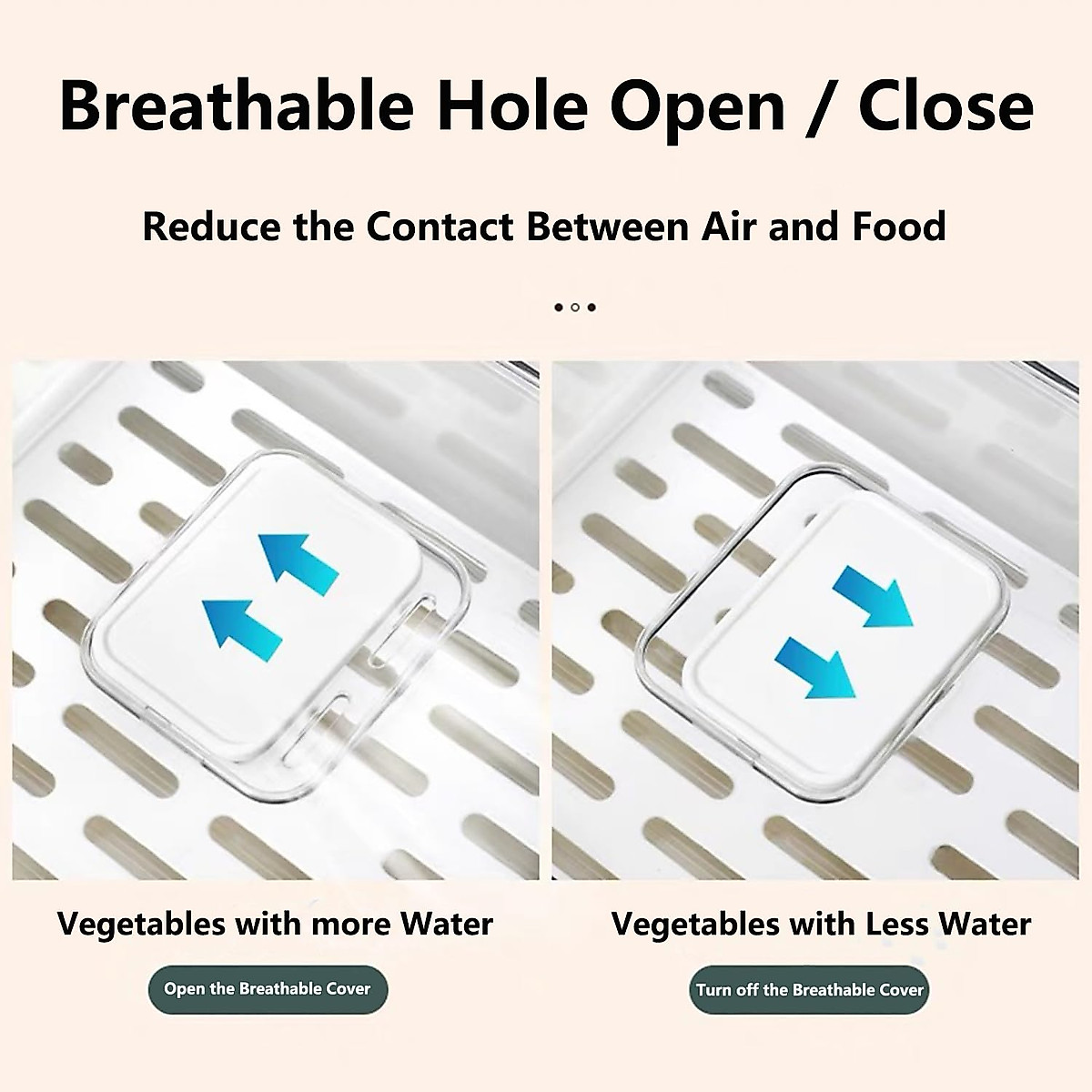 Diskary Fridge Organizer, Stackable Refrigerator Organizer Bins, Reusable Food Storage Containers, Fridge Drawer Organizer in Home Kitchen, Barbecue Shop, Restaurant, BPA-Free (2 Drawers, Large)