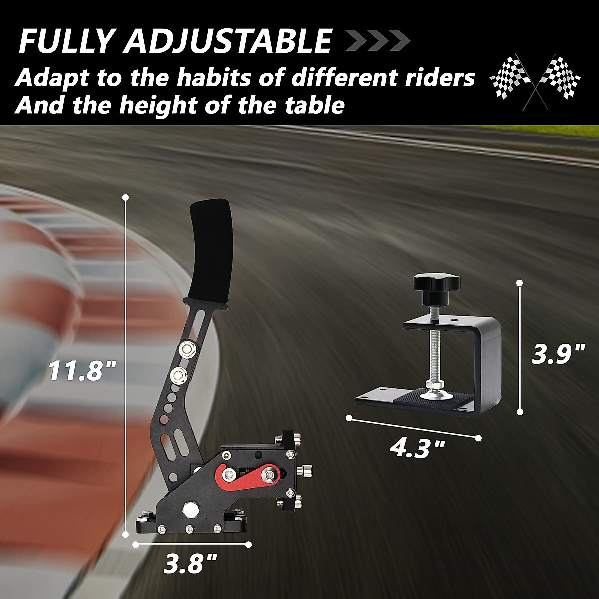 PC Racing Game USB Handbrake, 16-bit USB Handbrake for Racing game Compatible with Logitech G27/G29/G920 T500 T300， Brake Analog Performance Handbrake for Simulated Racing Games: DiRT Rally 2/4, LFS,