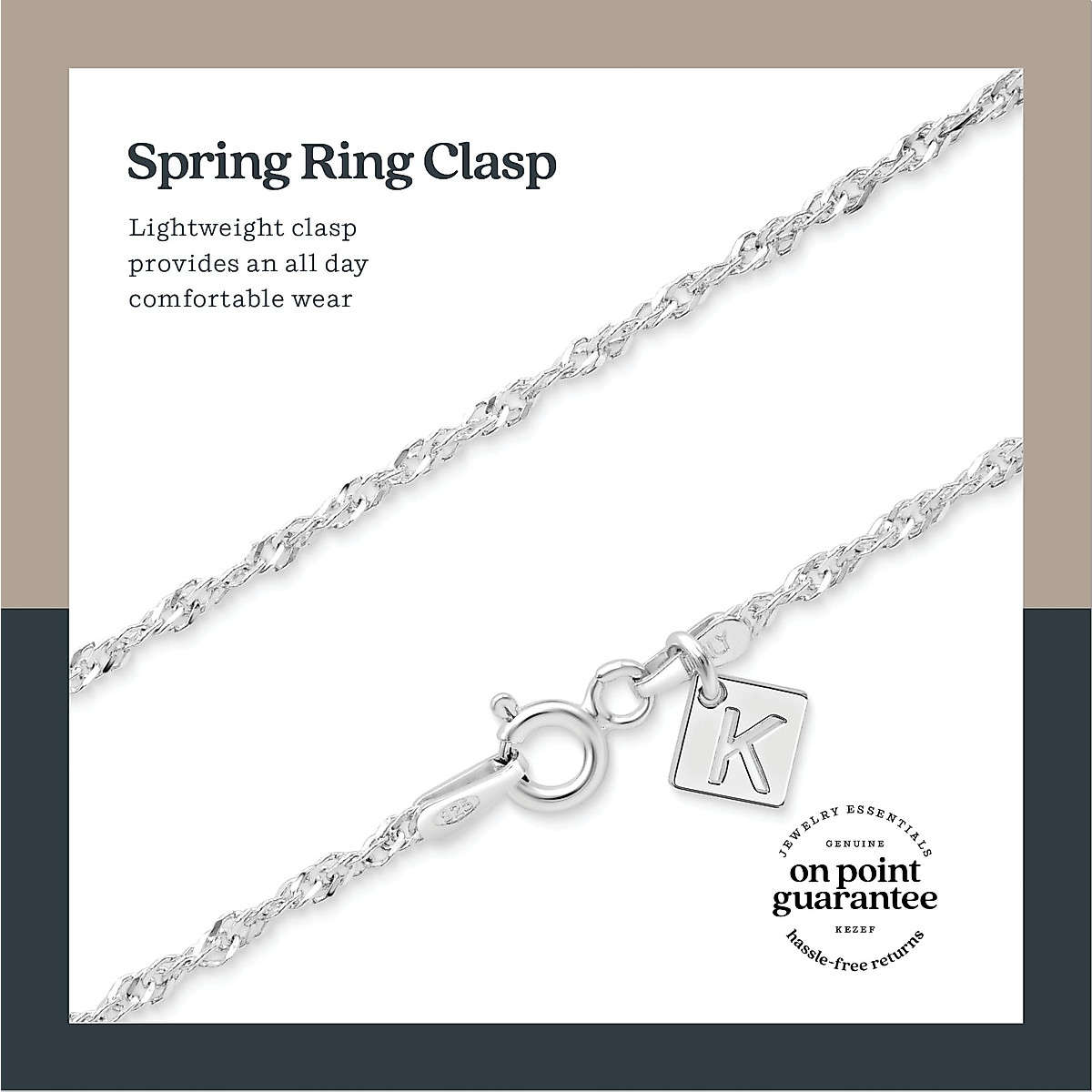 KEZEF 18k 2mm Gold Plated 925 Sterling Silver Necklace Chains Italian Curb Figaro Singapore Popcorn 14"-42" Gold Necklace Chain Sterling Silver Necklace for Girls Boys Necklace Chain