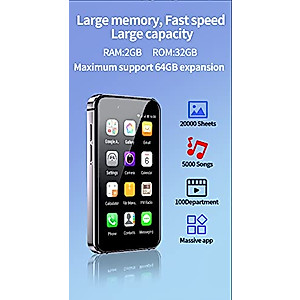 SUDRID Mini Smartphone, Unlocked Smartphone The World's Smallest Cell Phone 3.0 Inches Android Mini Phone 2G+32G Quad Core 5.0MP Dual SIM Tiny Child Phone Unlocked 3G Mobile Phone (Black)